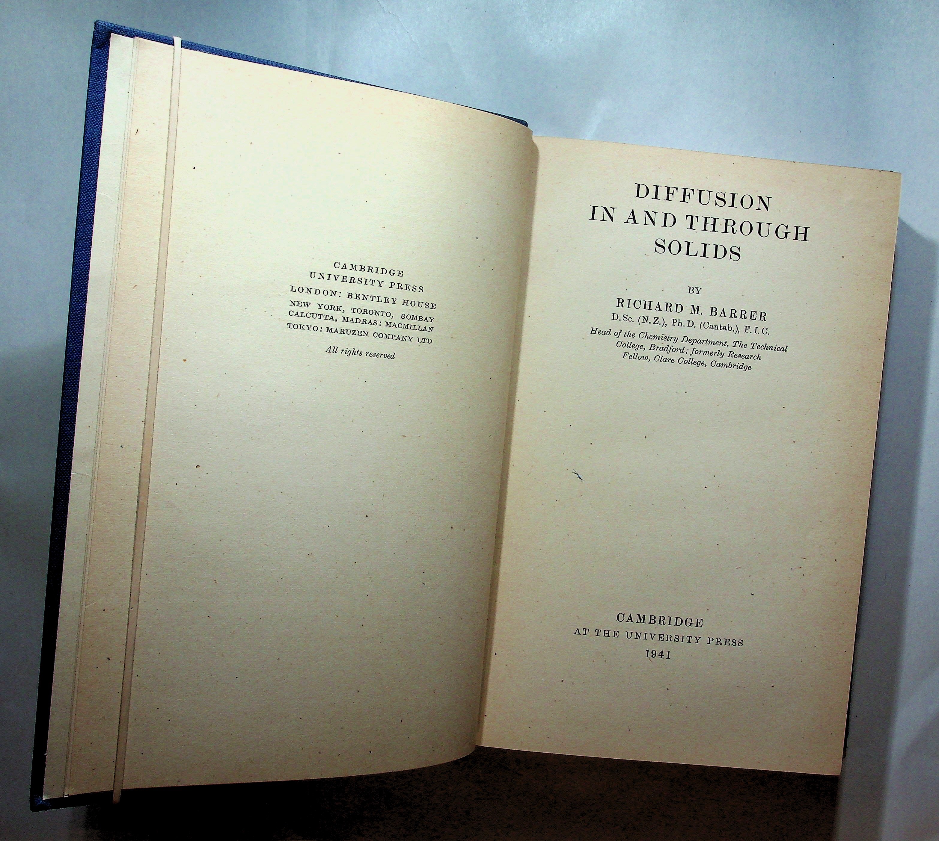 Diffusion in and Through Solids; The Cambridge Series on Physical Chemistry